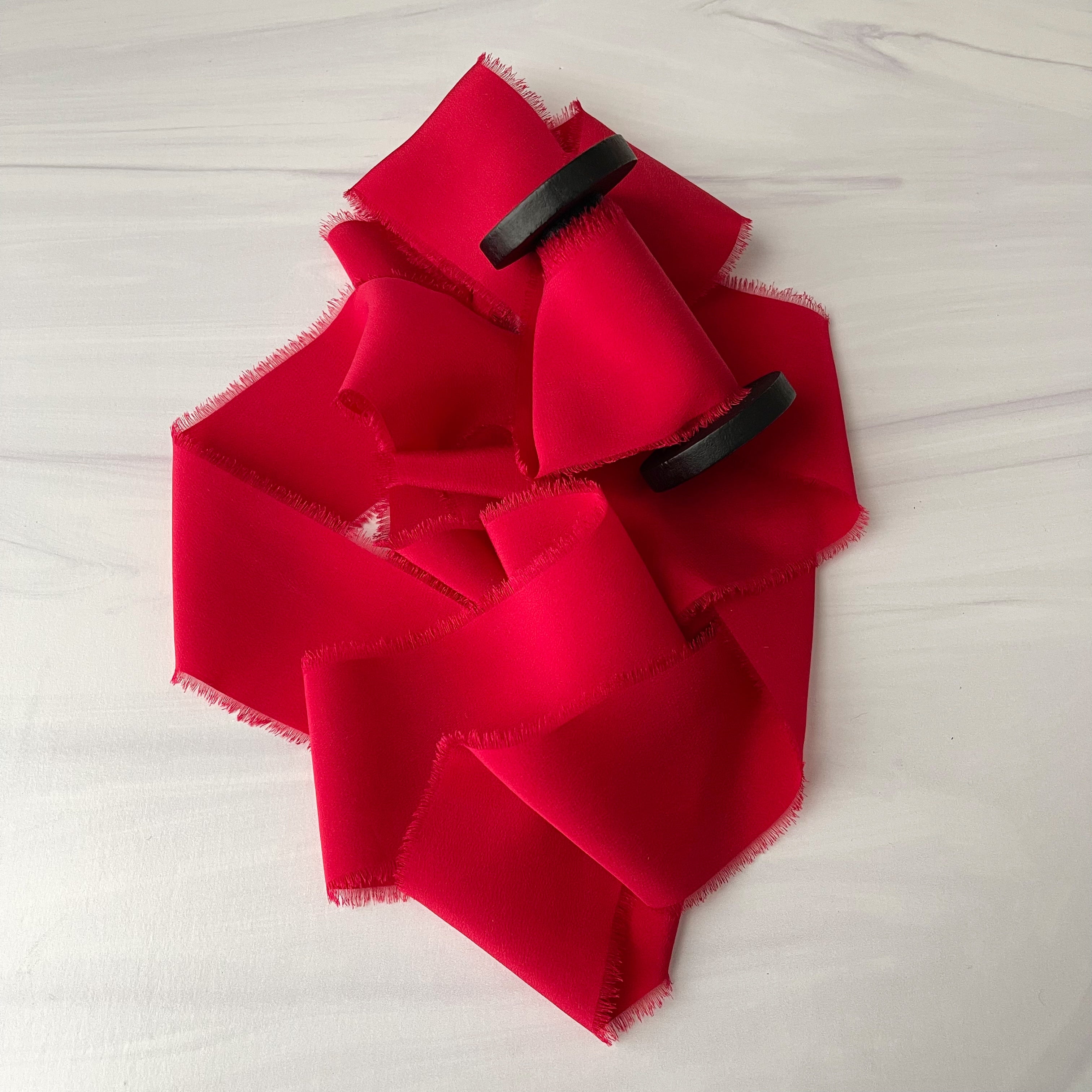 Red - Classic Crepe Silk Ribbon – HoneySilks & CO