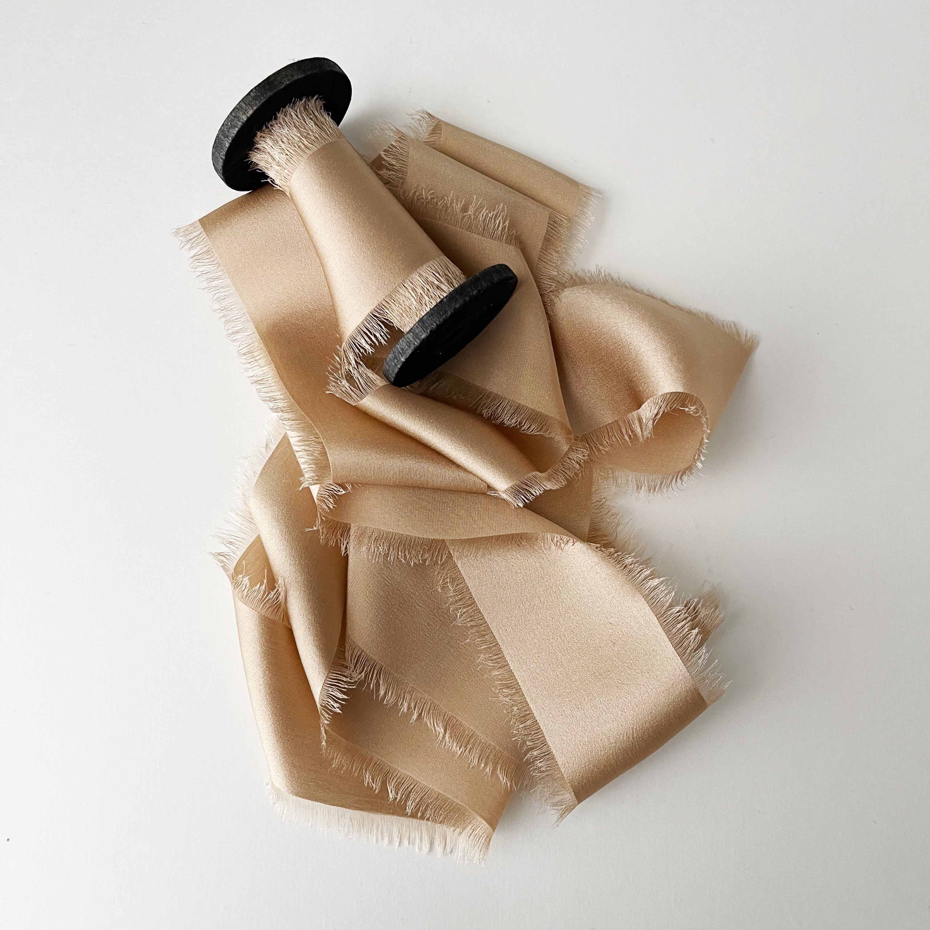 Fawn - Dual Texture hand torn Silk Ribbon – HoneySilks & CO