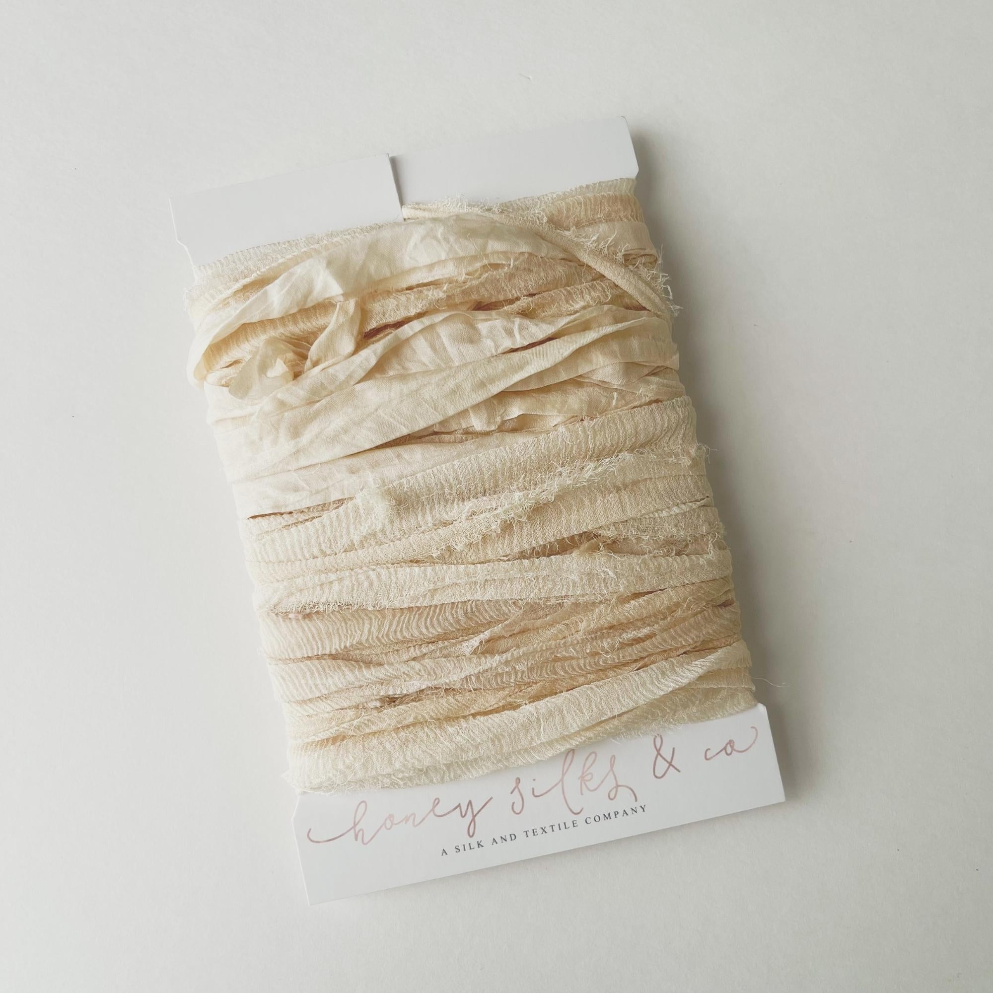 Hand Dyed Recycled Chiffon Ribbon - French Macaron – HoneySilks & CO