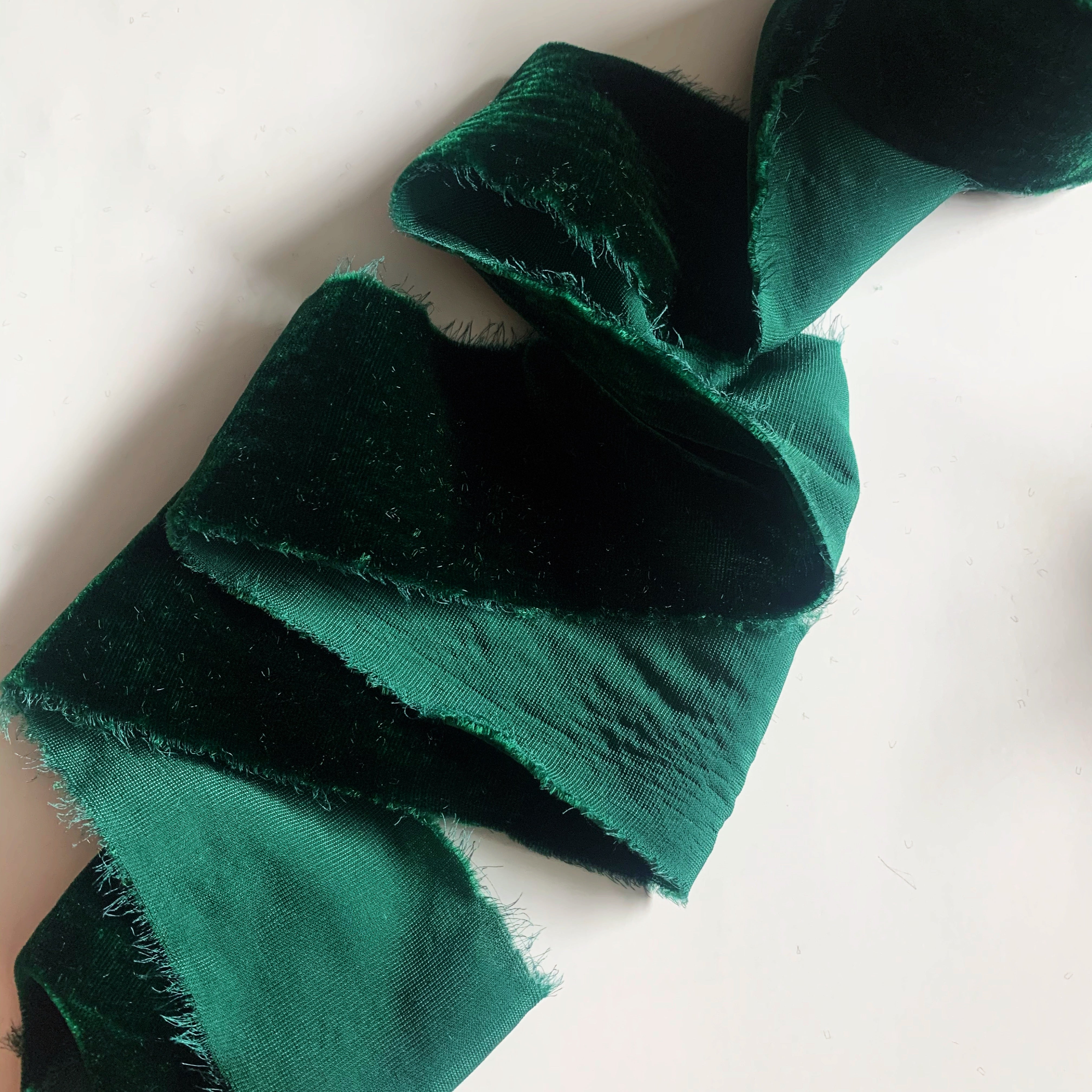 Emerald Silk Velvet Ribbon – HoneySilks & CO